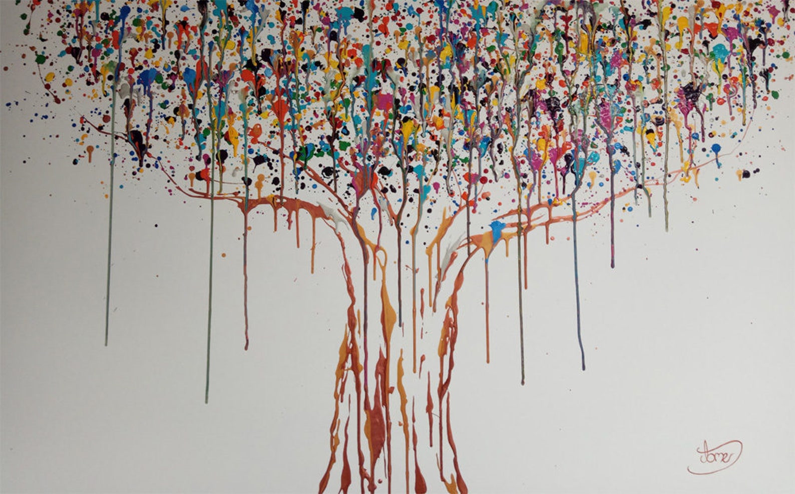 Tree " Original Painting on Canvas,by TOMER SHARABANI - Etsy