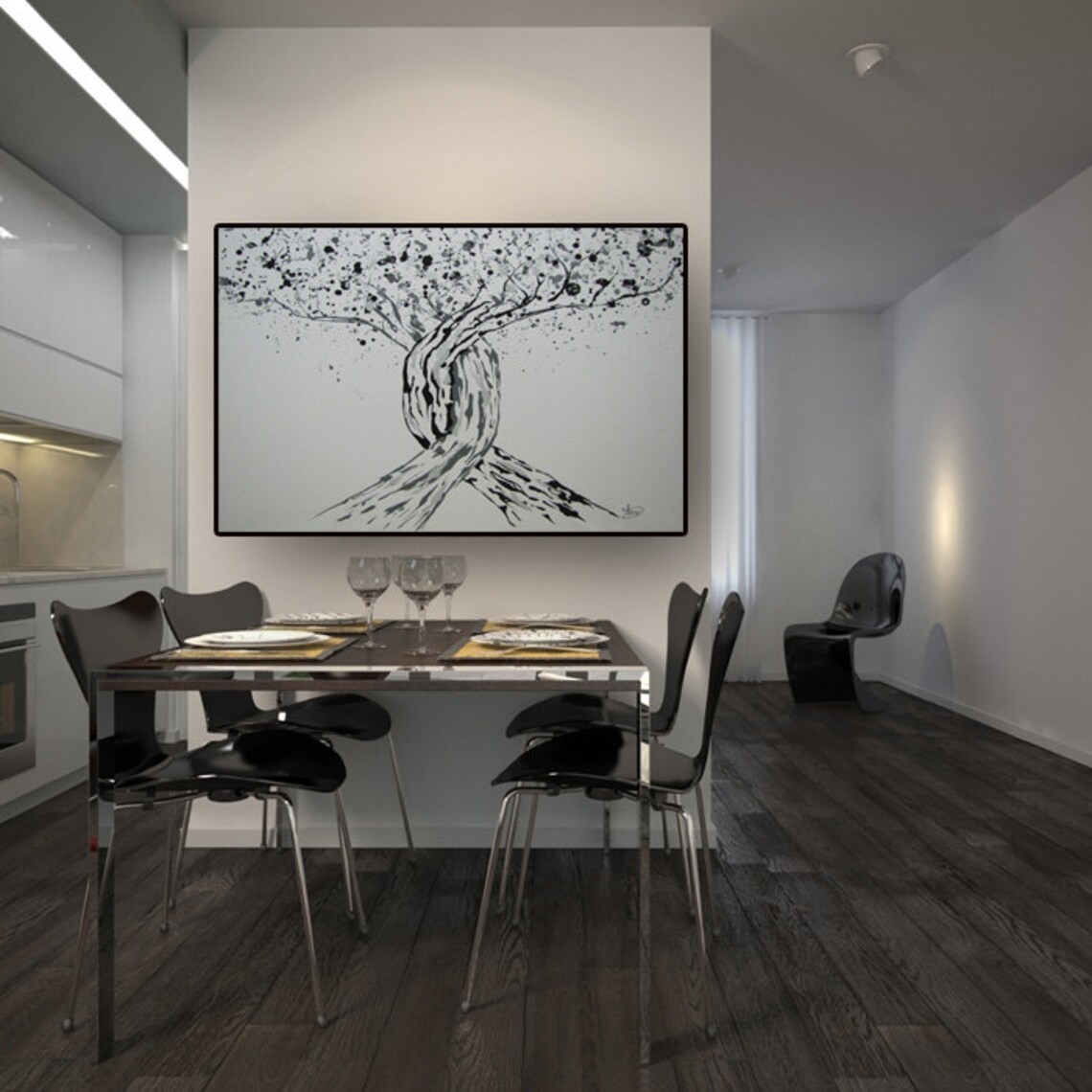 Nvas Beautiful Luxury Texture Handmadtree Painting Abstract | Etsy