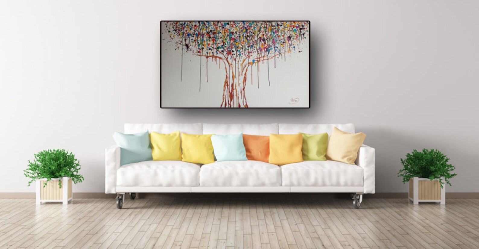 Tree " Original Painting on Canvas,by TOMER SHARABANI - Etsy