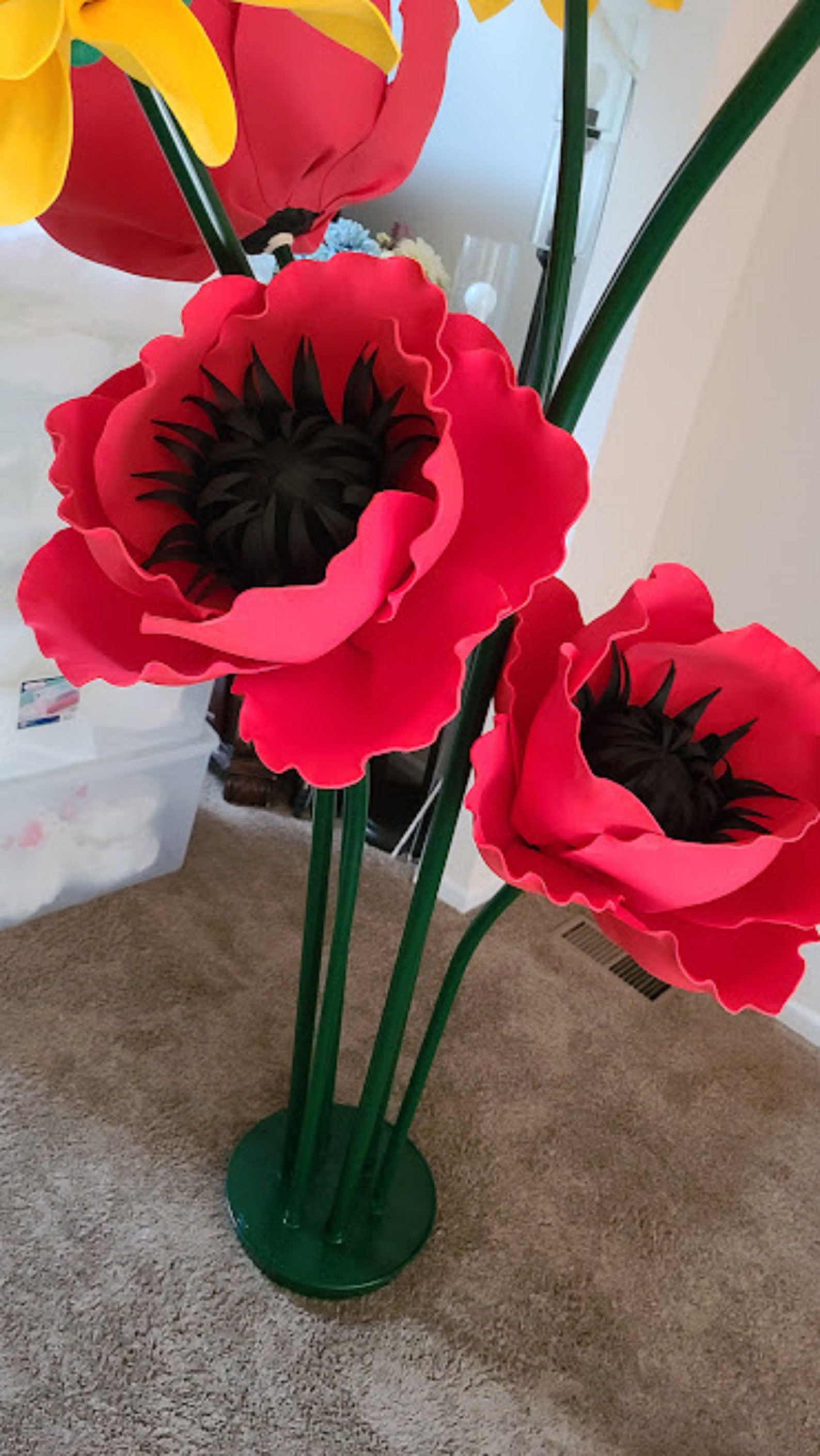 Oversized Foam Poppies With Stem/custom Type Color Size/sizes - Etsy