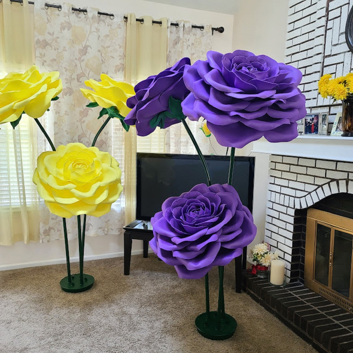 Oversized Foam Roses With Stem/custom Type Color Size/sizes - Etsy