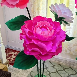 Custom Large Foam Flowers With Stem/custom Size and Colors/ - Etsy