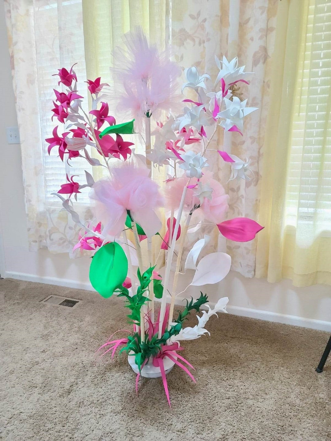 Oversized Pink Flower Installation/5 Ft Tall /adjustable/parties ...