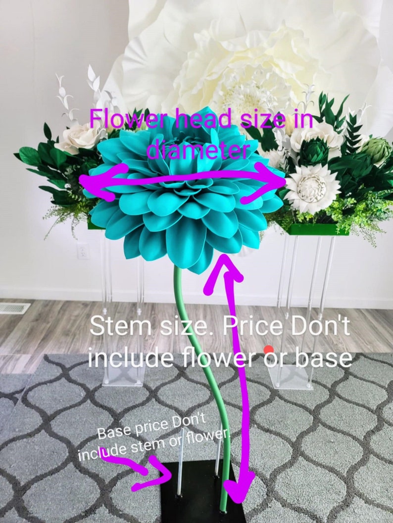 Custom Oversized Foam Flower With Stem/pls Check Options Menu for Size ...