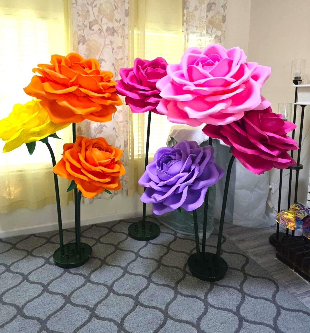 Oversized Foam Rose With Bendable Stem: Custom Color, 22-24 Inch ...
