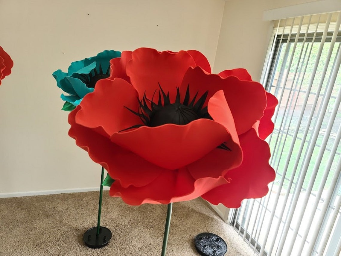 Oversized Foam Poppies With Stem/custom Type Color Size/sizes - Etsy