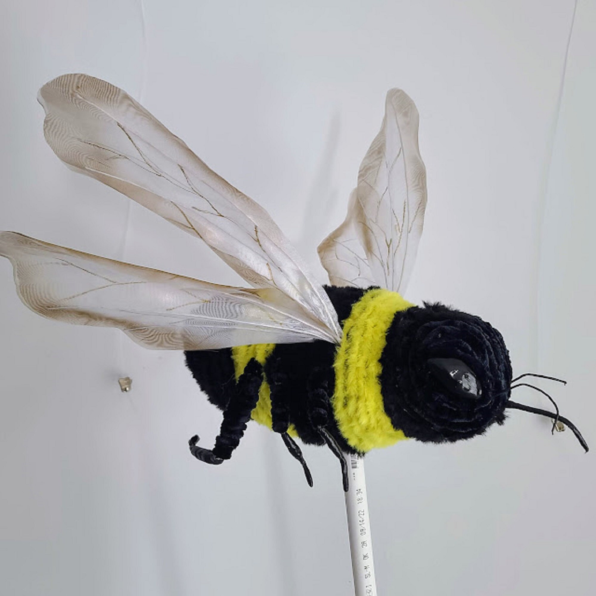 Giant 24 Inch Bumble Bee on 5 Ft Tall Base. Alice Wonderland Decorative ...