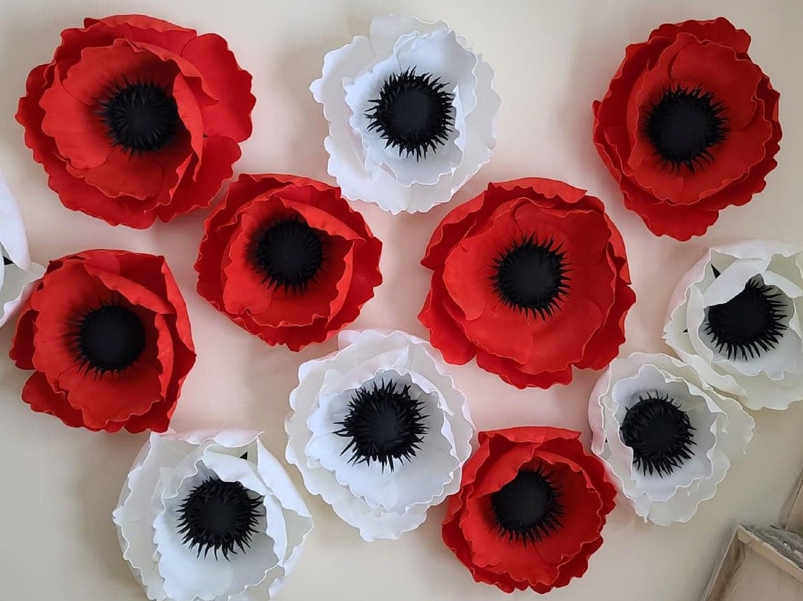Large Foam Poppy Flower Wall Decor - Custom Colors - Etsy