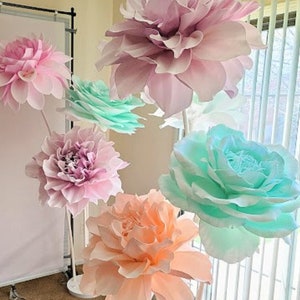 Large Foam Flowers With Stem/custom Hand Painted/custom Size - Etsy