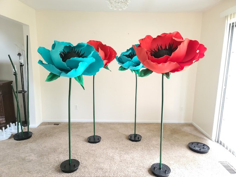 Oversized Foam Poppies With Stem/custom Type Color Size/sizes - Etsy