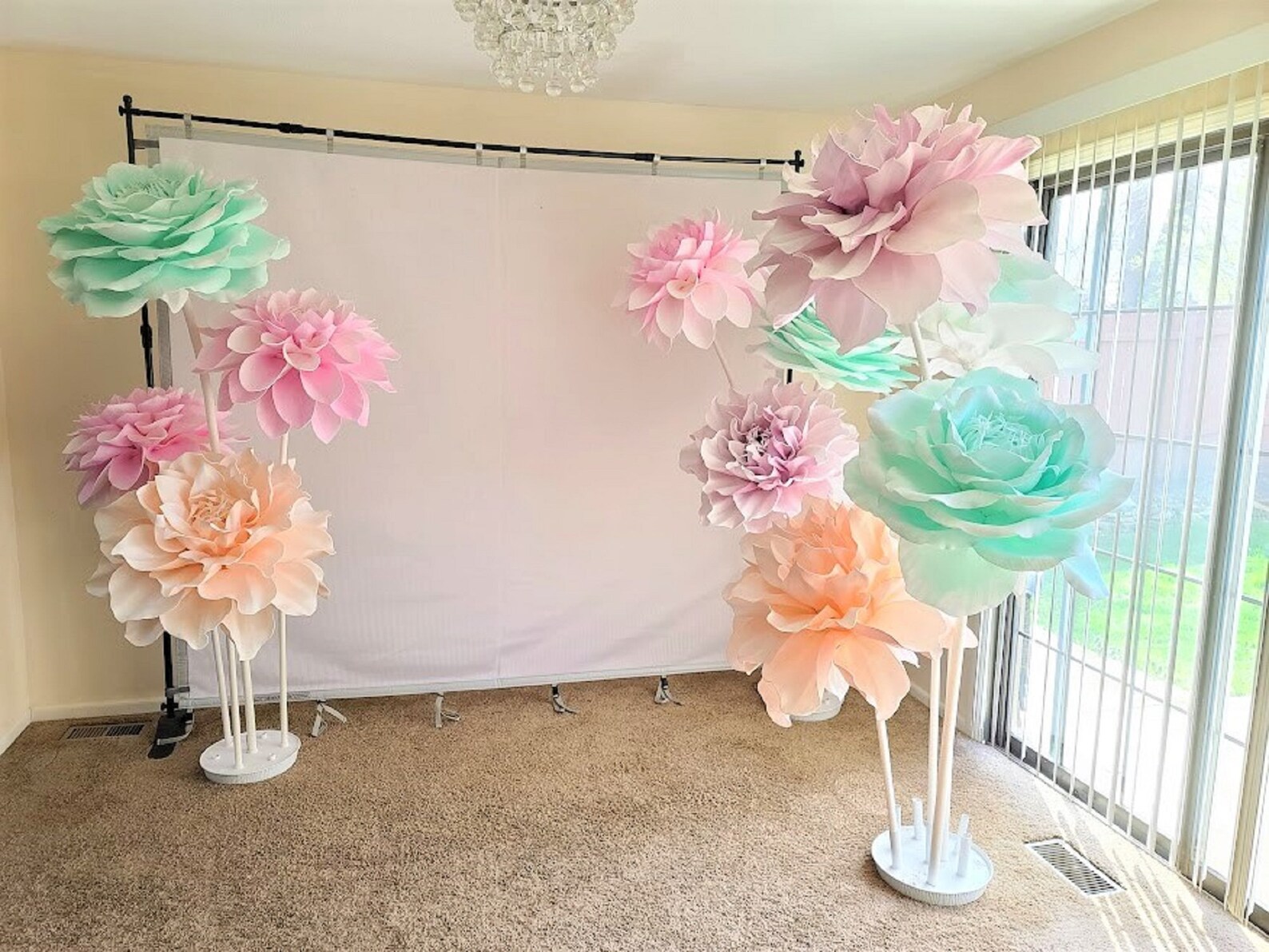 Large Foam Flowers With Stem/custom Hand Painted/custom Size - Etsy