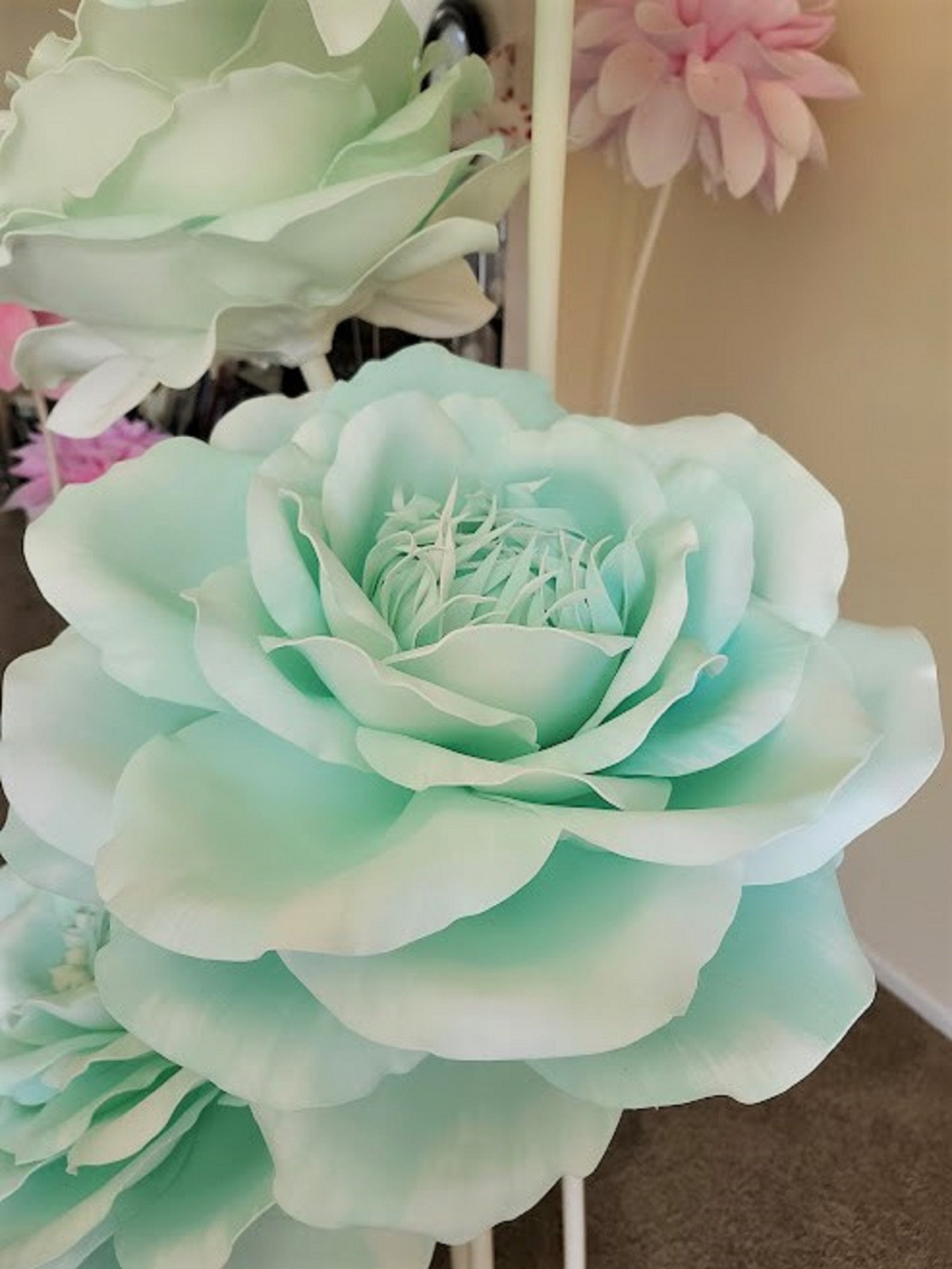 Large Foam Flowers With Stem/custom Hand Painted/custom Size - Etsy