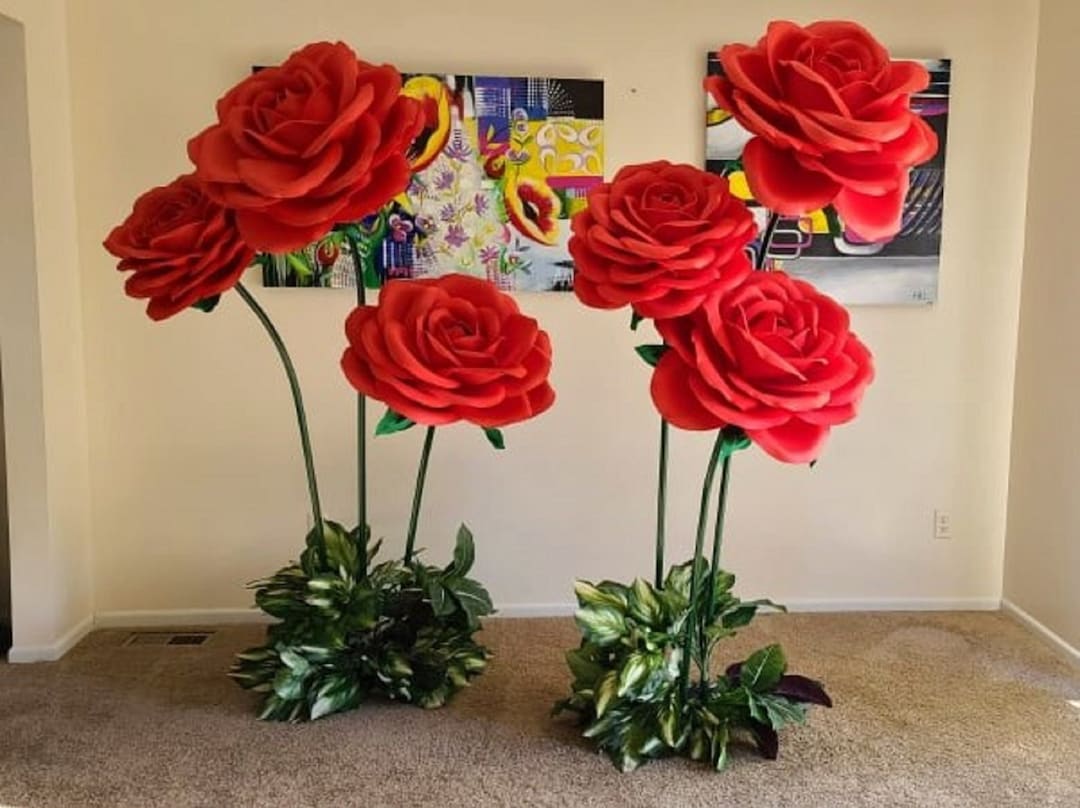 Oversized EVA Foam Rose: 22-24" Custom Color, Tall Stem - Etsy