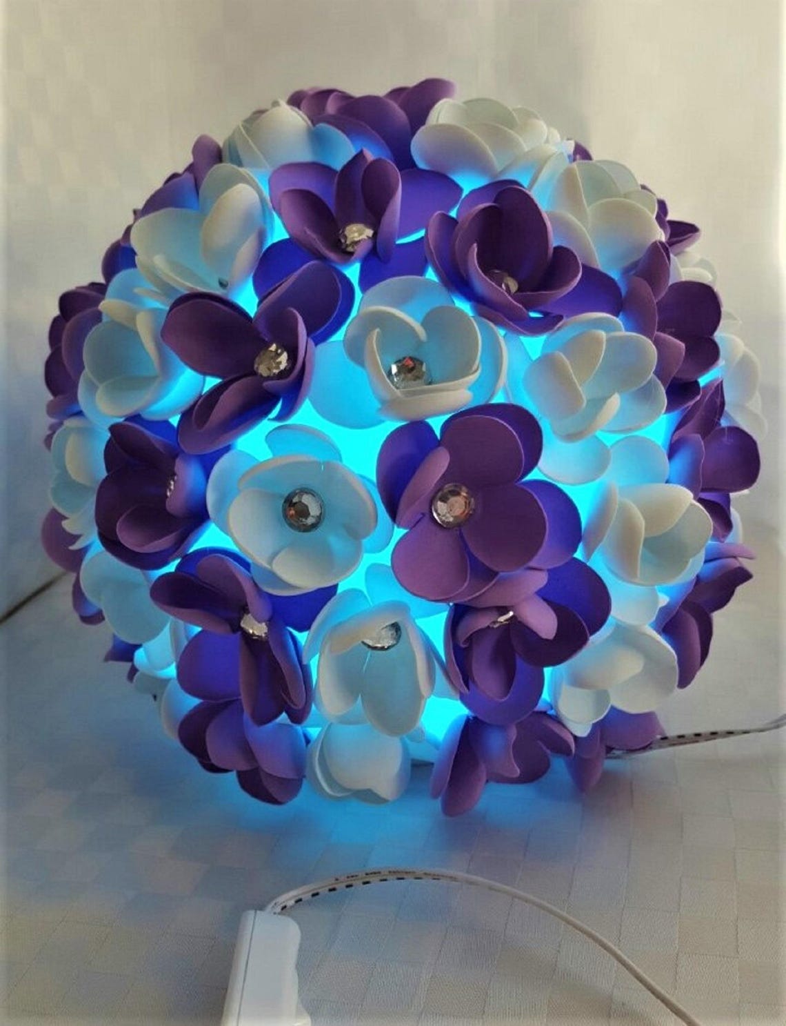 Floral Table LED Lamp/12 Inches in Diameter/decorated With 100s ...