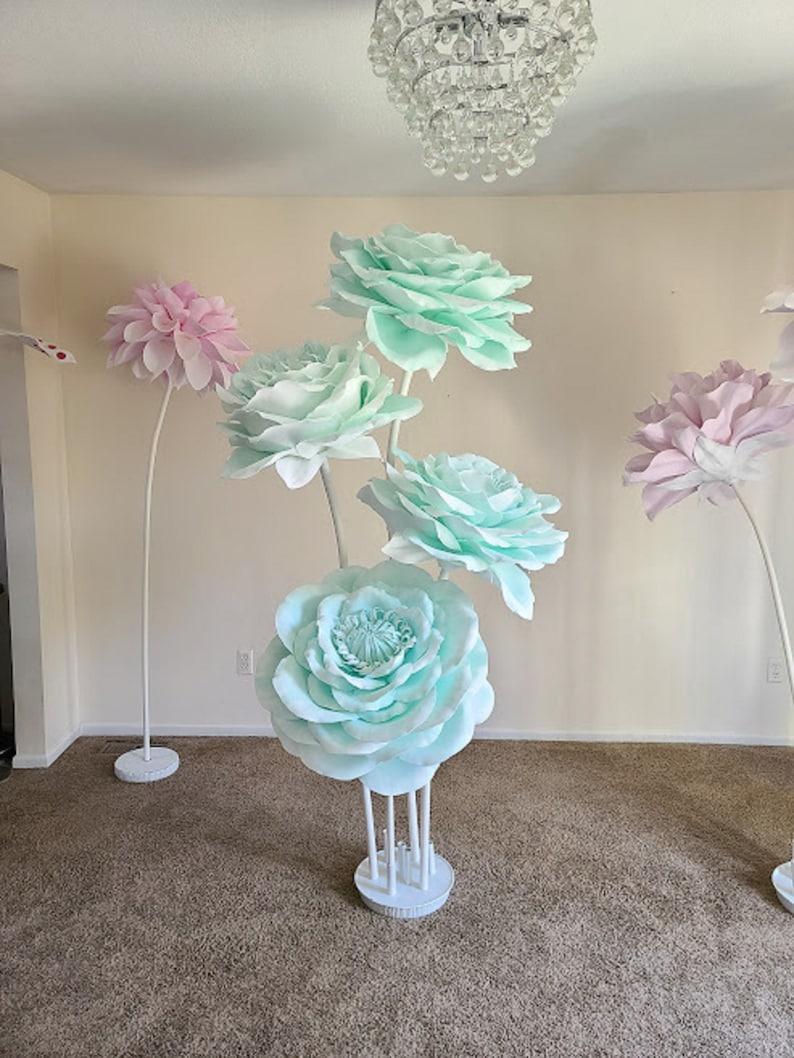 Large Foam Flowers With Stem/custom Hand Painted/custom Size - Etsy