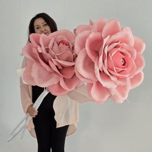 Custom Oversized Foam Roses With Stem for Outdoor and Indoor Decor ...
