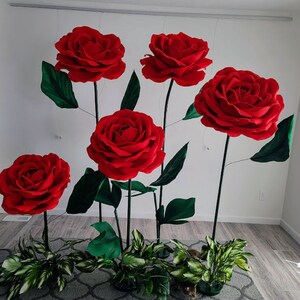 Giant Red Foam Roses With Stem/18-20 Inches in Diam and 3-6 Ft Tall ...