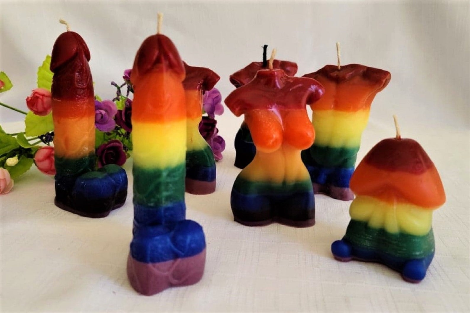 Rainbow Erotic Candles Erotic Sexy Candlesfemalemale Etsy