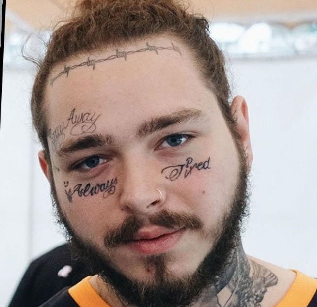Post Malone Temporary Tattoos Complete Set Post Malone Face - Etsy