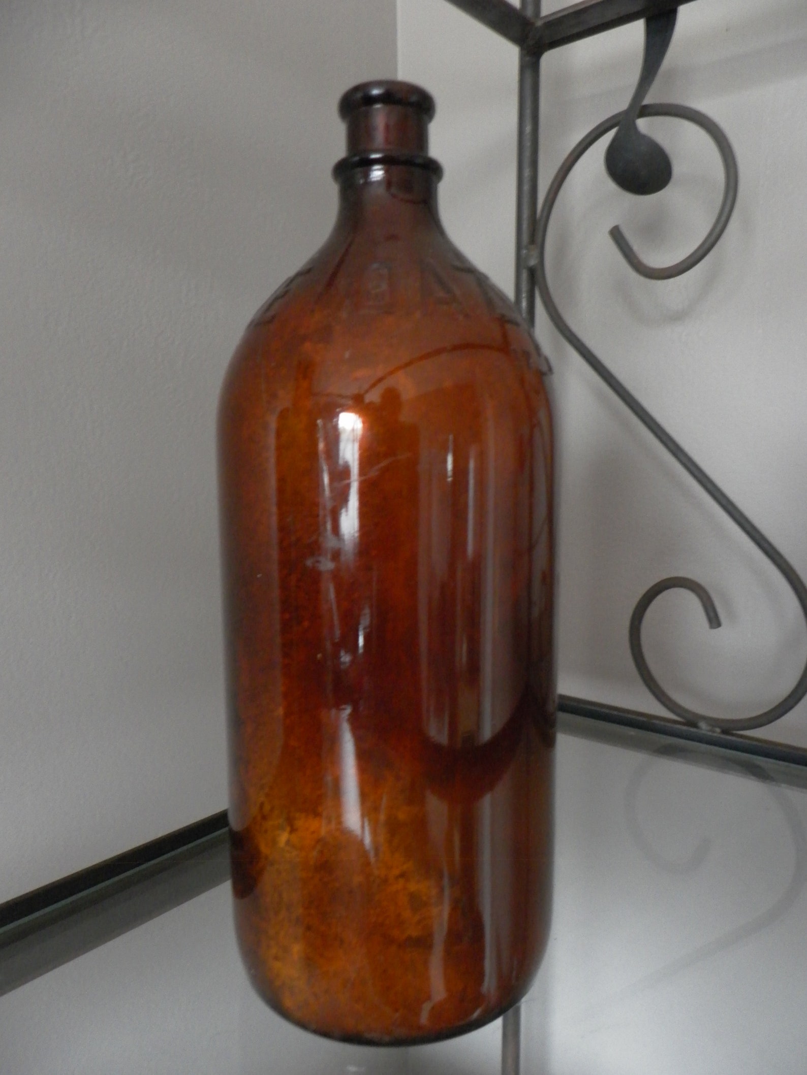 Old Dazzle Bottle Brown Glass Vintage Condition 1924 Dazzle Bleach Amber Bottle J. L. Prescott ...