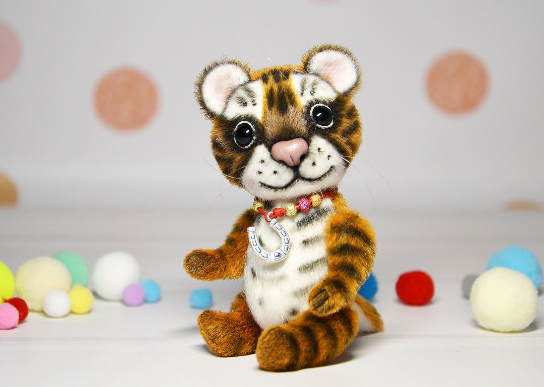 Miniature Tiger Cub Toy Stuffed Tiger Toy Ooak Whimsical Toy - Etsy