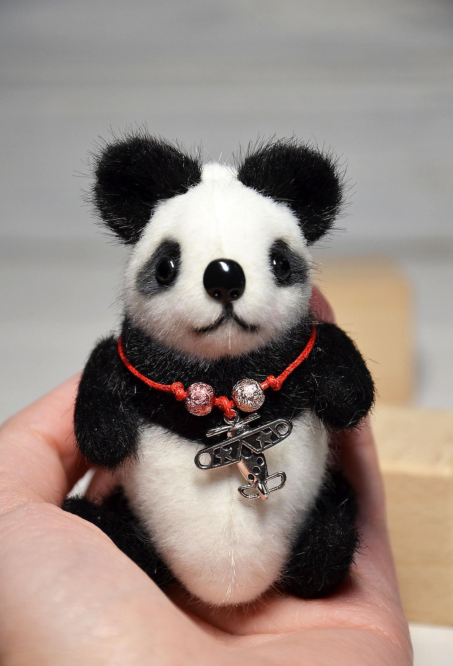 Miniature Panda Bear Artist Panda Toy Stuffed Panda | Etsy