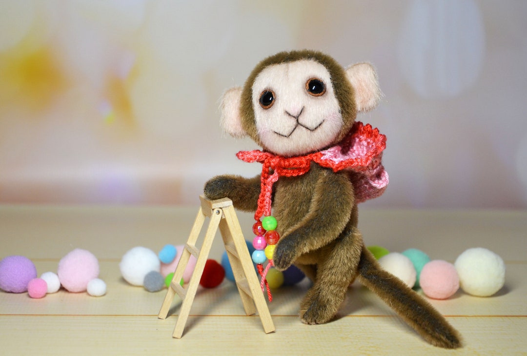 Plushie Monkey Toy Artist Doll Monkey Christmas Gift - Etsy