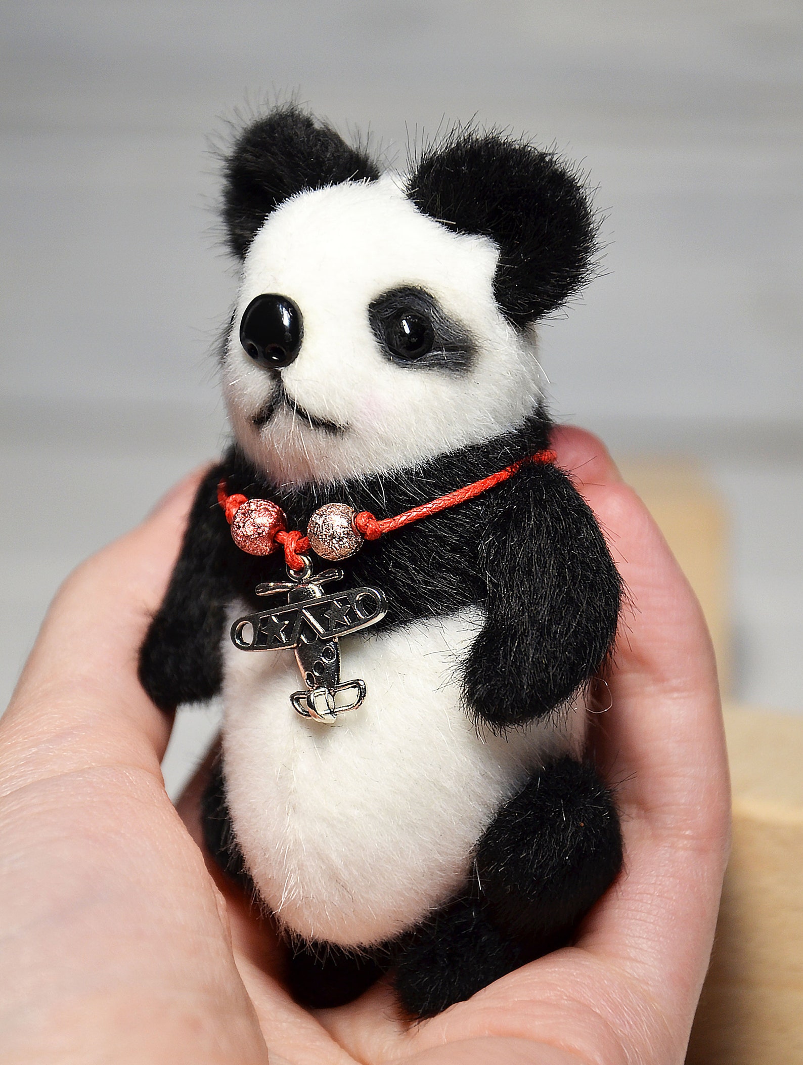 Miniature Panda Bear Artist Panda Toy Stuffed Panda | Etsy