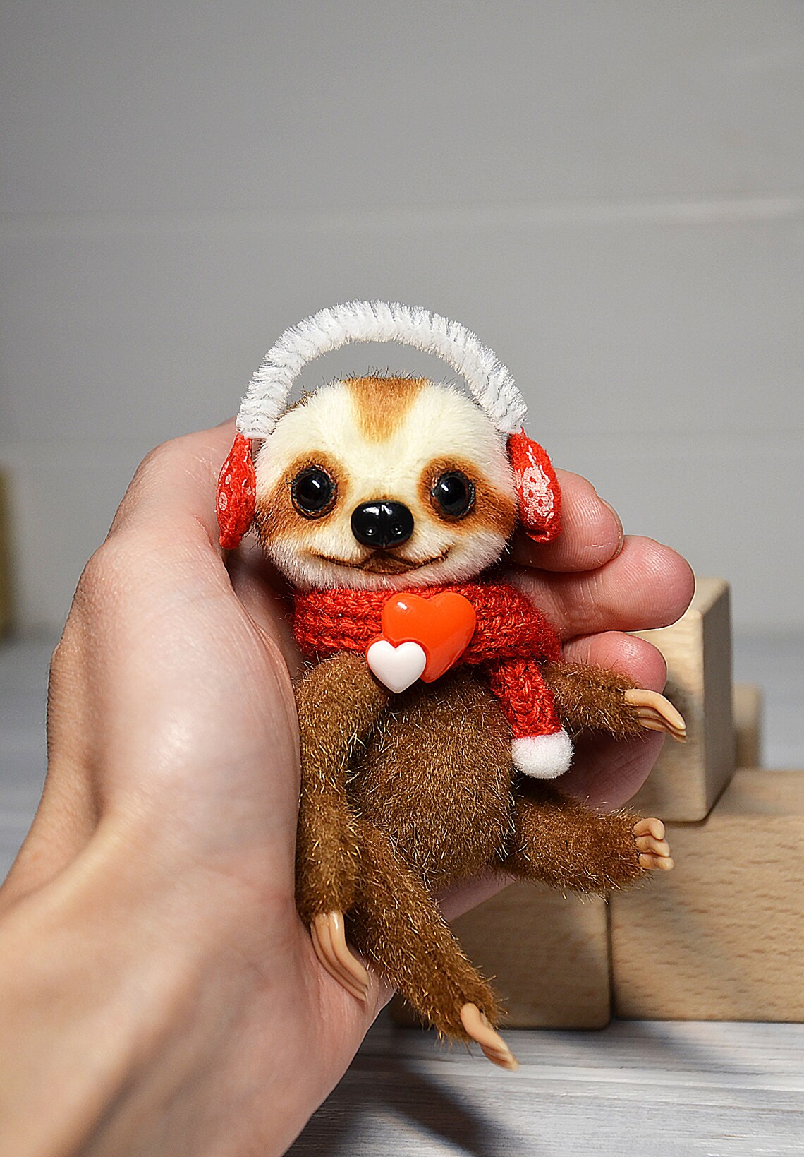 Artist doll sloth miniature sloth ooak sloth toy for Blythe | Etsy