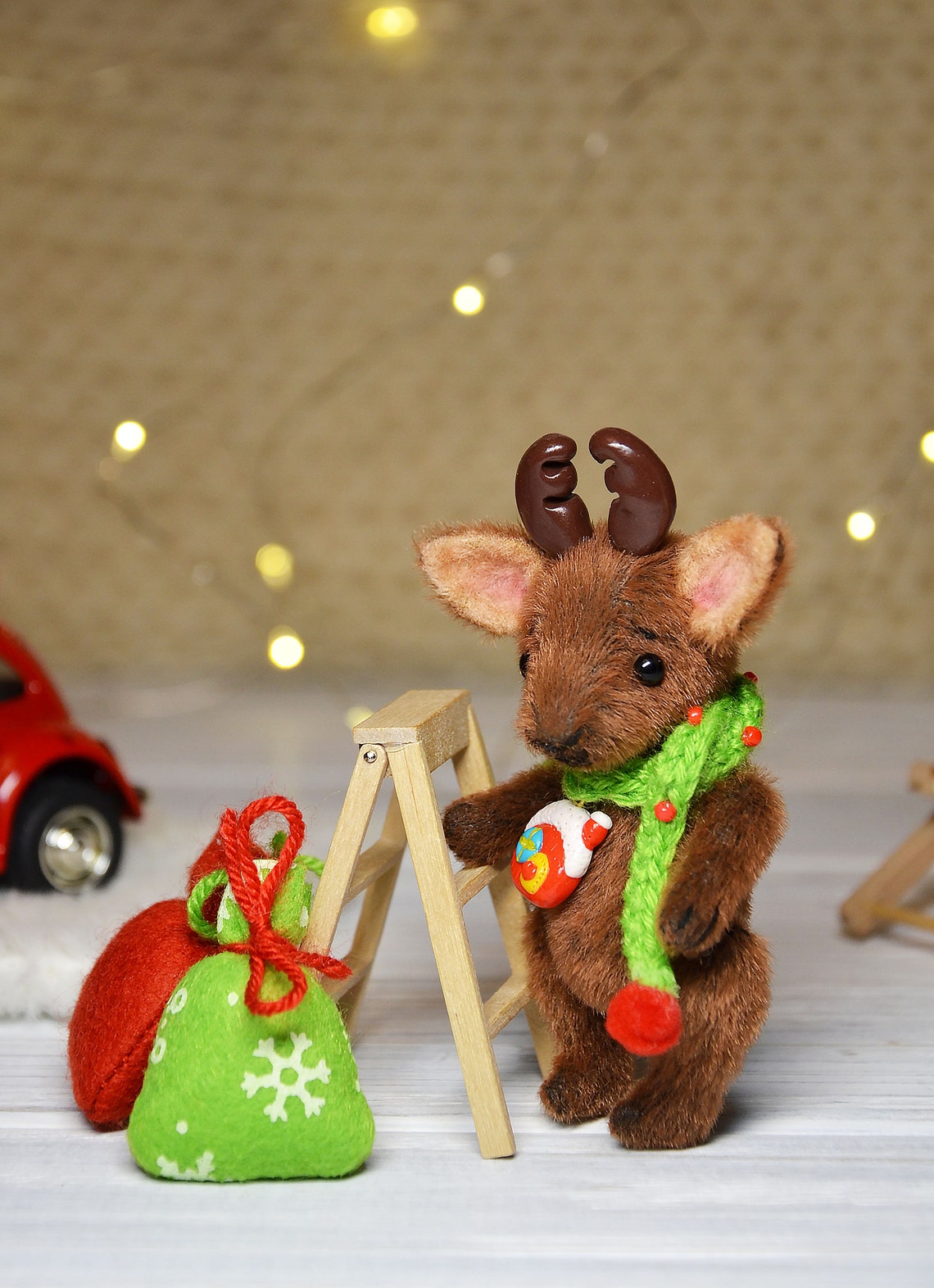 Artist Moose Toy Miniature Moose Stuffed Moose for Dollhouse - Etsy