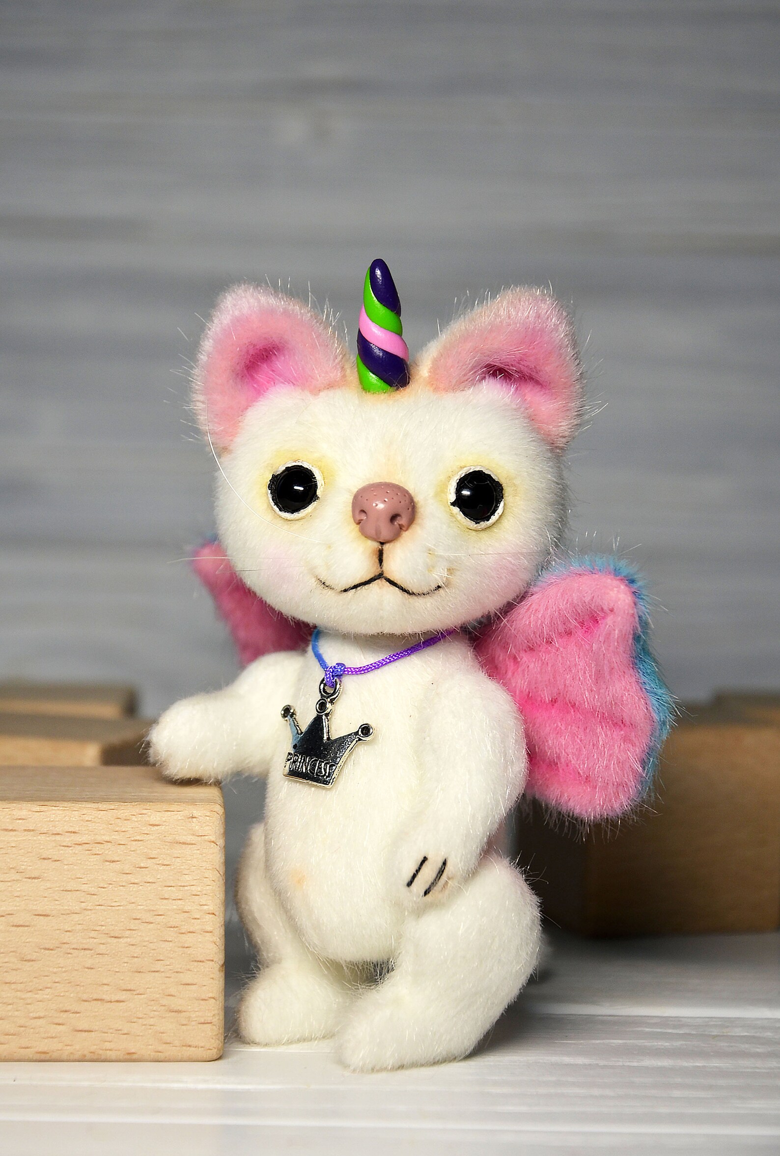 Fantasy Cat Toy Artist Doll Cat Unicorn Stuffed Kitten Toy - Etsy