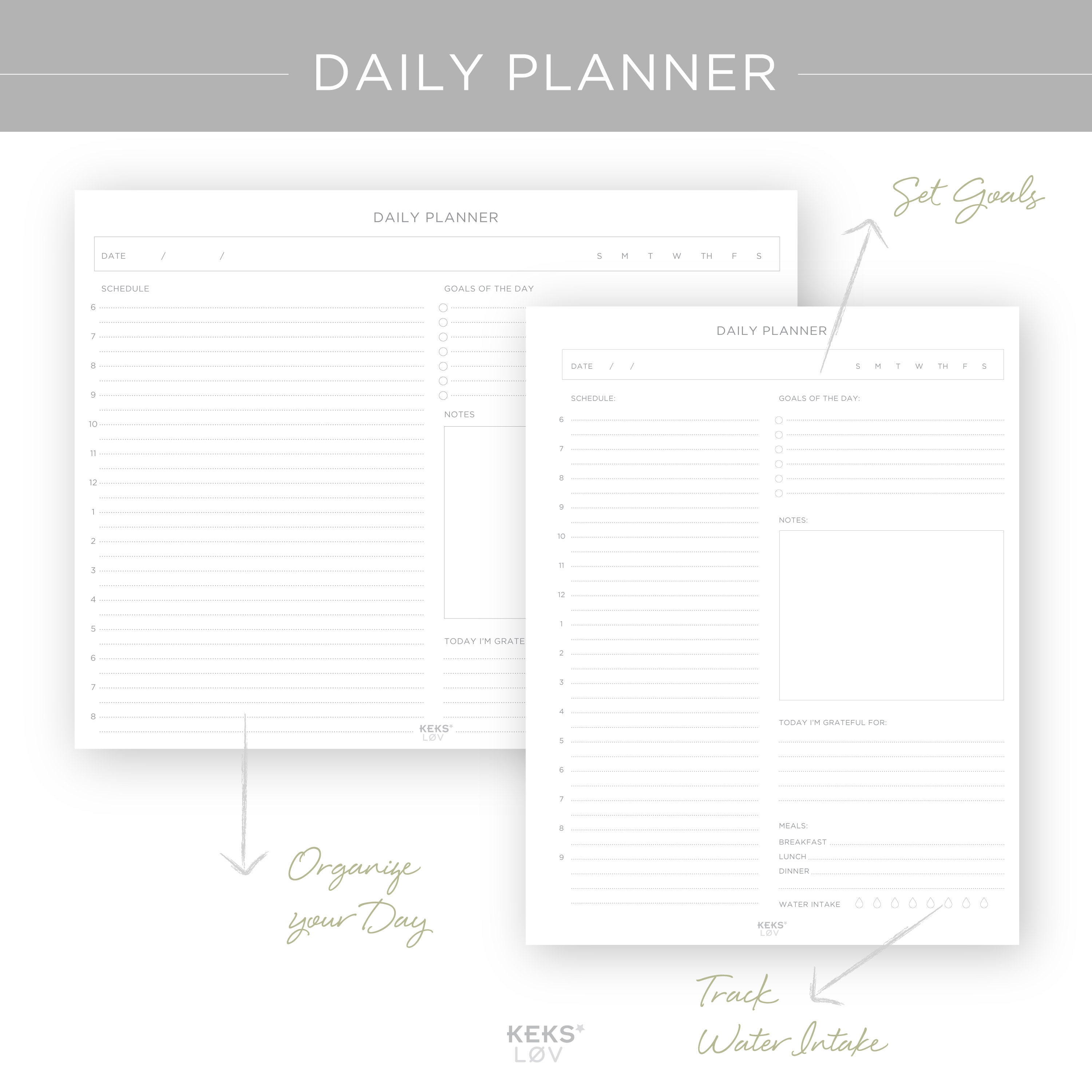 Time Management Planner & Goal Setting Bundle - Project Tracker Daily ...