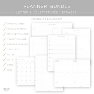 Time Management Planner & Goal Setting Bundle - Project Tracker Daily ...