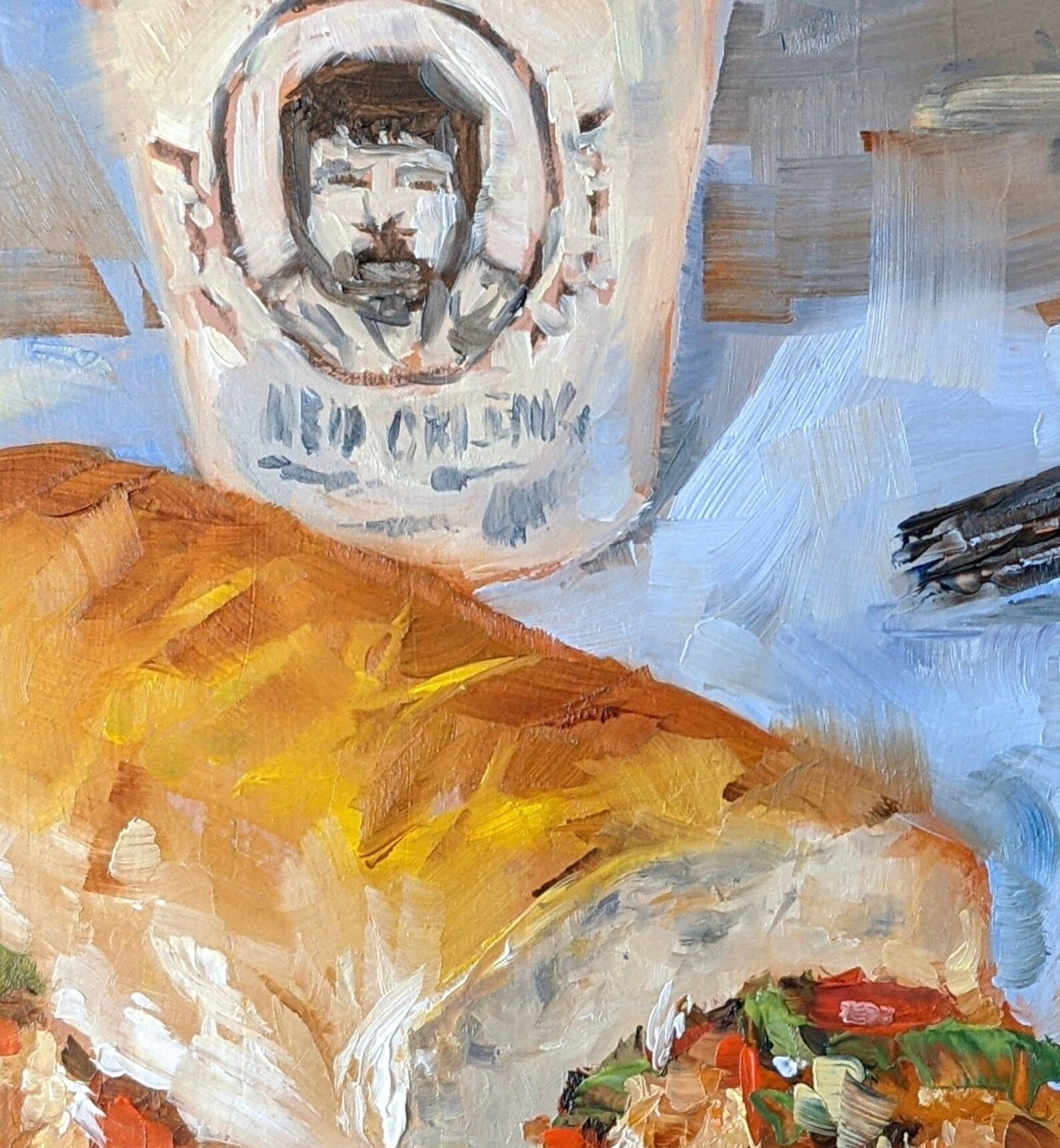 Shrimp Po-boy Oil Painting, Crabby Jacks, New Orleans Kitchen Art - Etsy