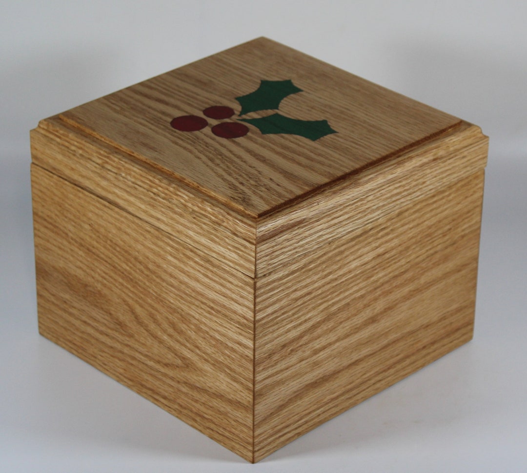 2311 Handcrafted Keepsake Red Oak Keepsake Box With Lift off Lid - Etsy