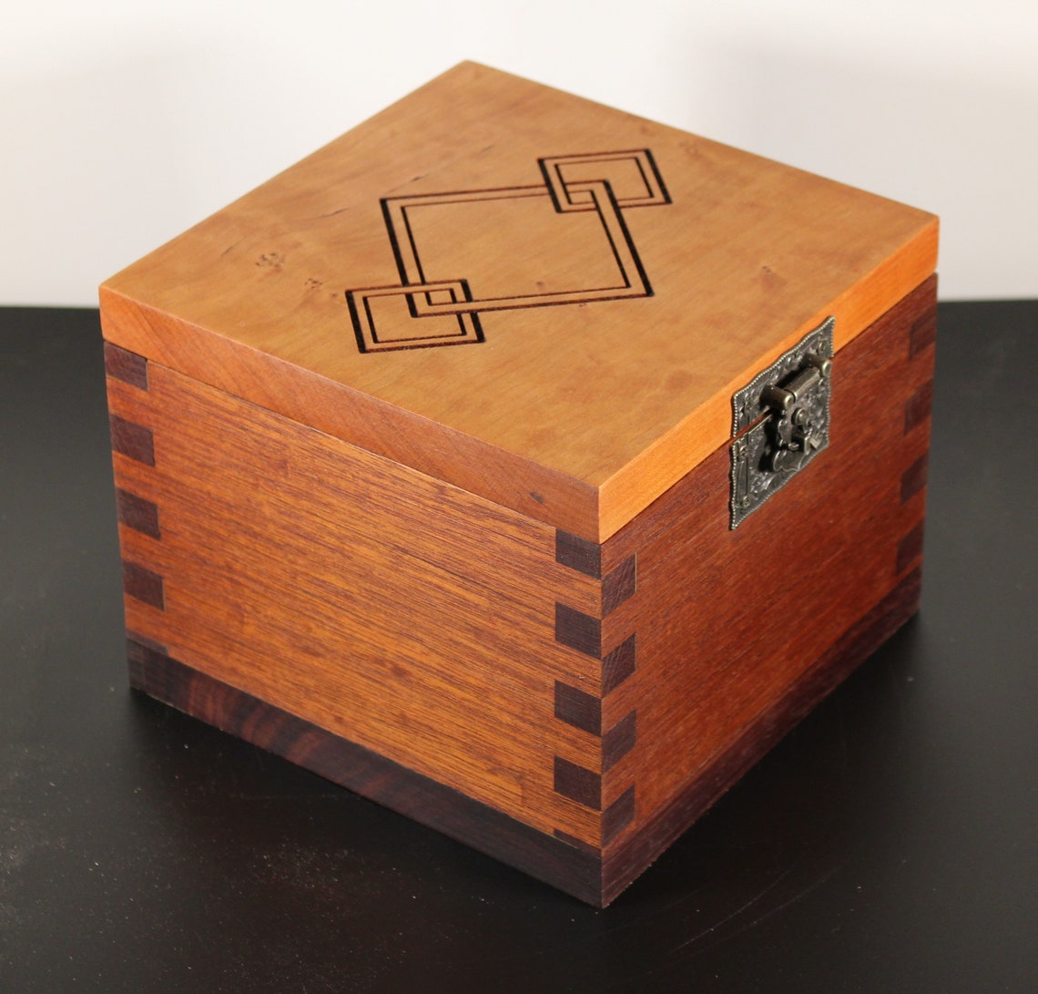 2117 handcrafted mahogany and cherry keepsake box | Etsy