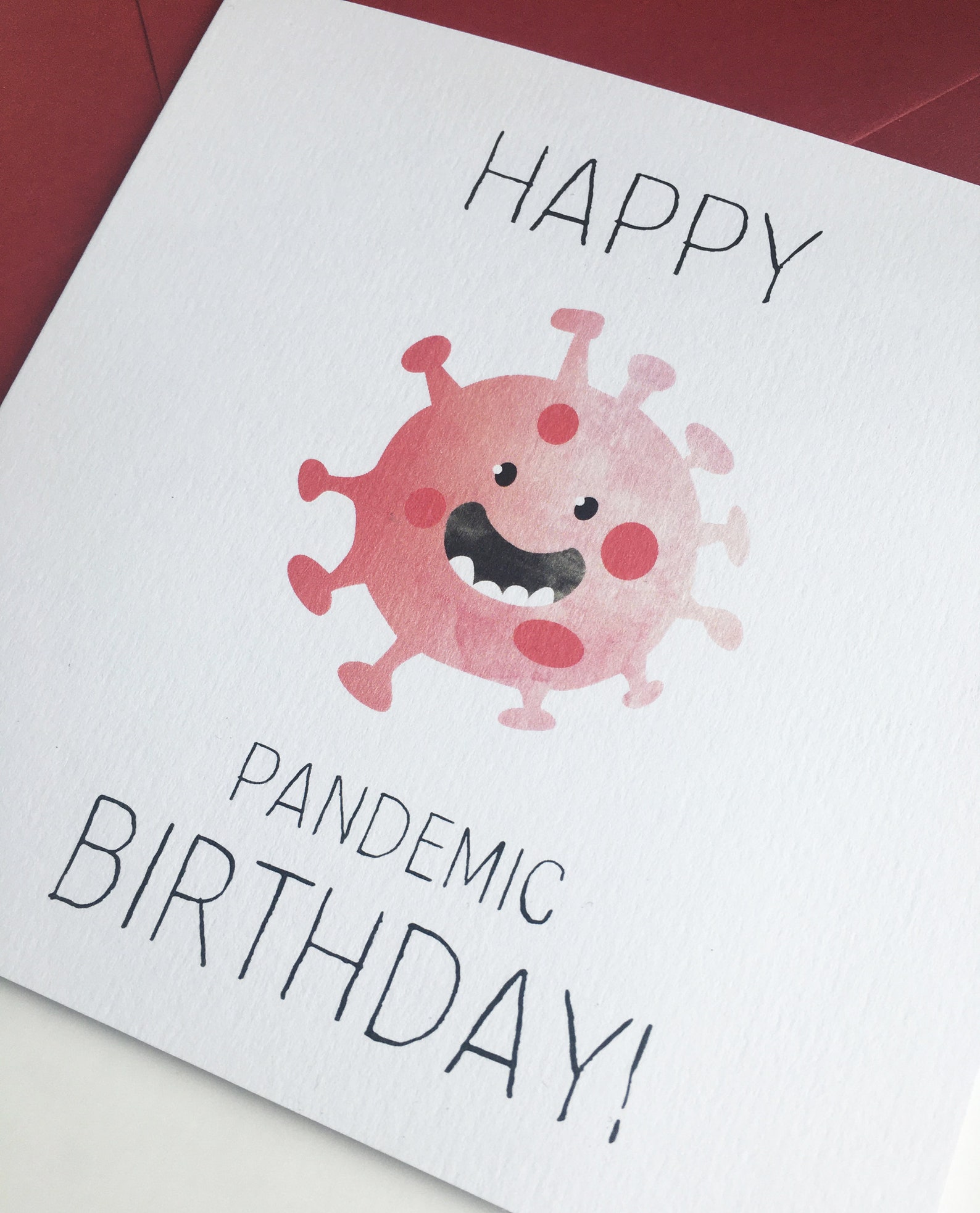 Funny Virus Birthday Greeting Card, Quarantine Card, Social Distancing ...