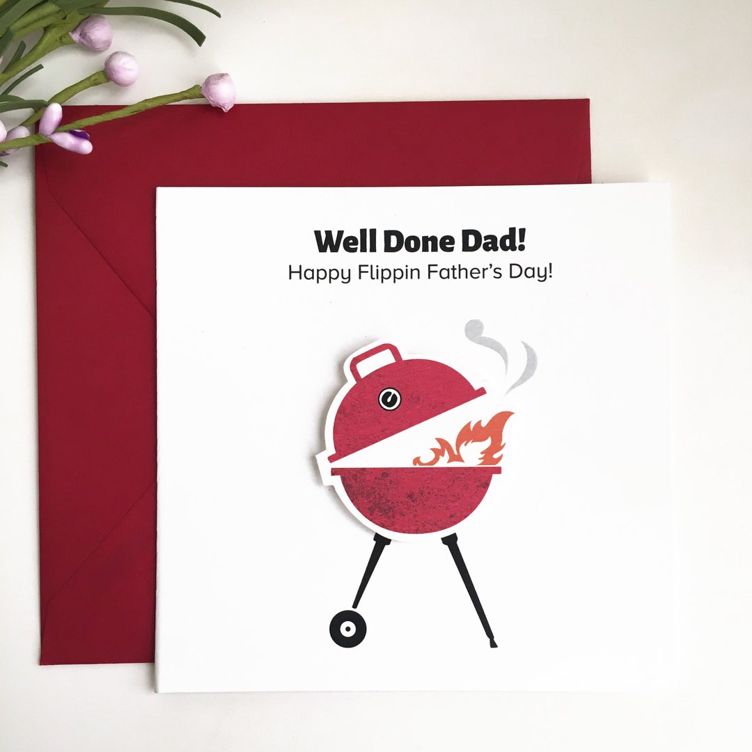 Fathers Day BBQ Card, Barbeque, Well Done, Grill - Etsy