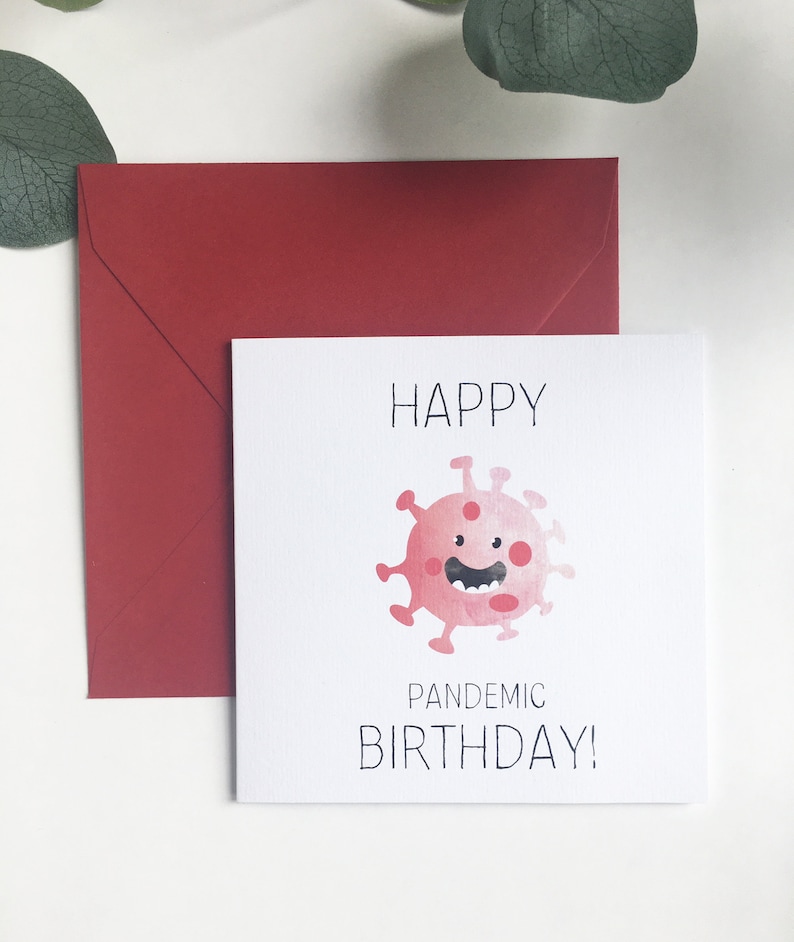 Funny Virus Birthday Greeting Card, Quarantine Card, Social Distancing ...