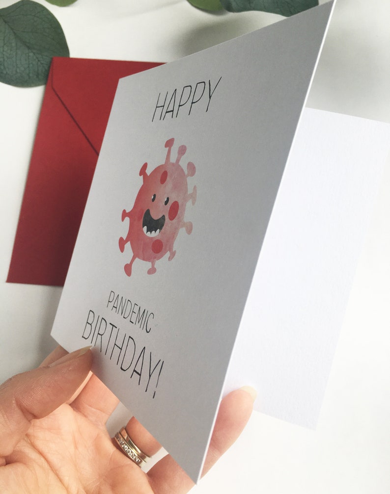 Funny Virus Birthday Greeting Card, Quarantine Card, Social Distancing ...