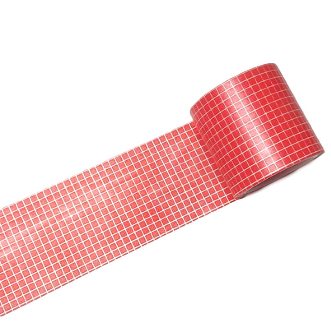 Coral Red Checker Wide Washi Tape 40mm/ Grid Washi Tape/ - Etsy UK