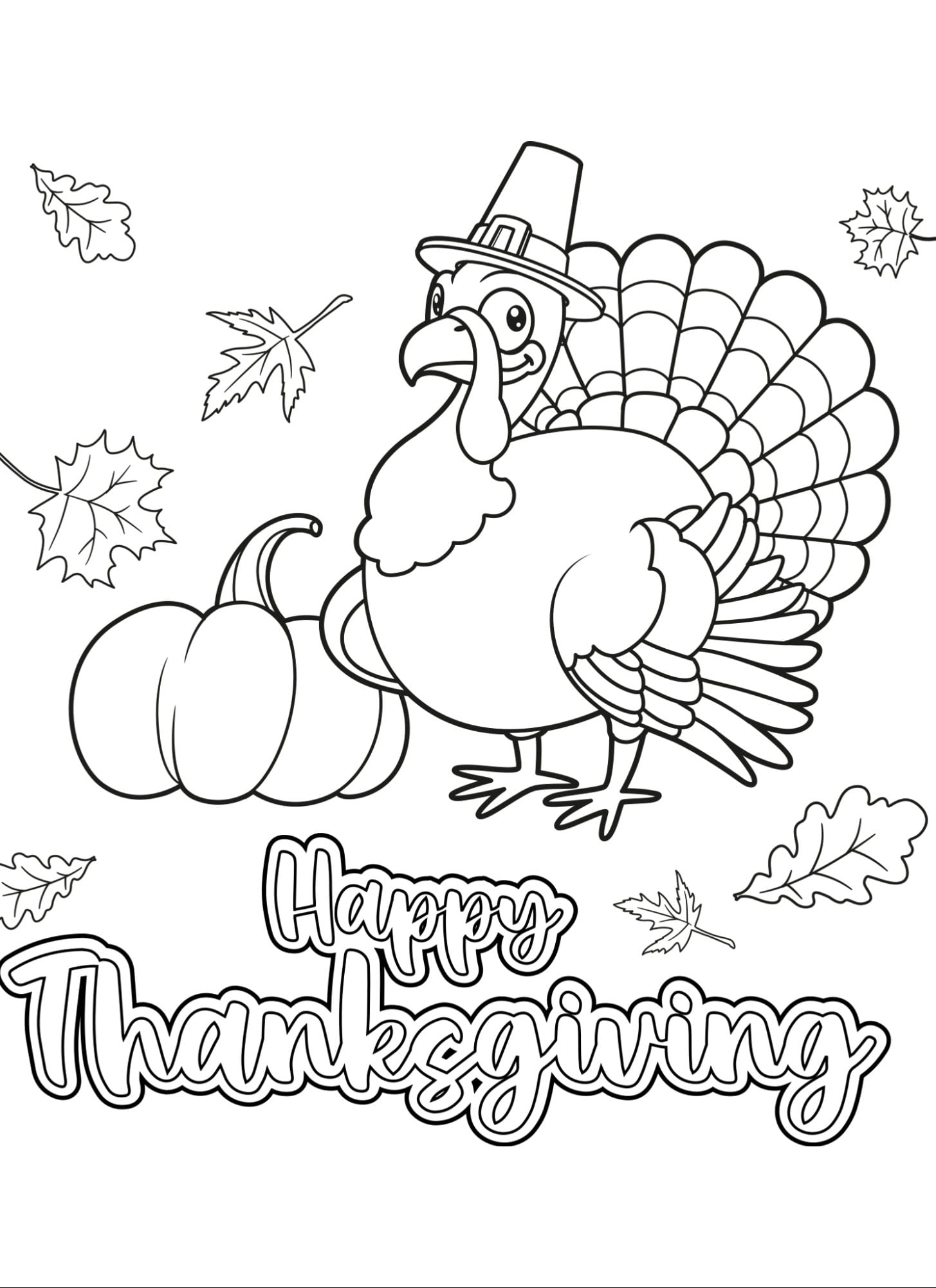 Easy Kids Thanksgiving Coloring Pages - Etsy