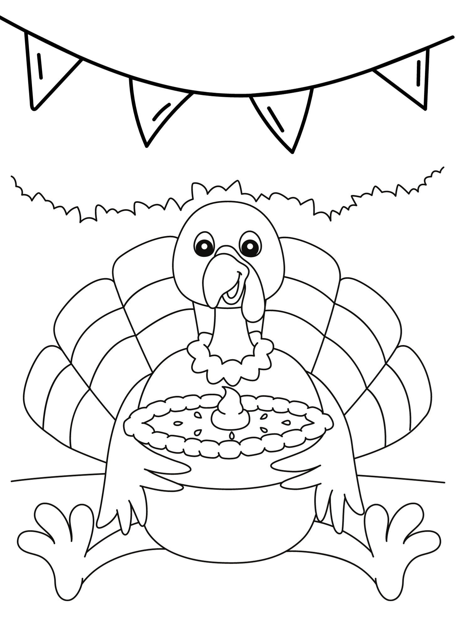 Easy Kids Thanksgiving Coloring Pages - Etsy