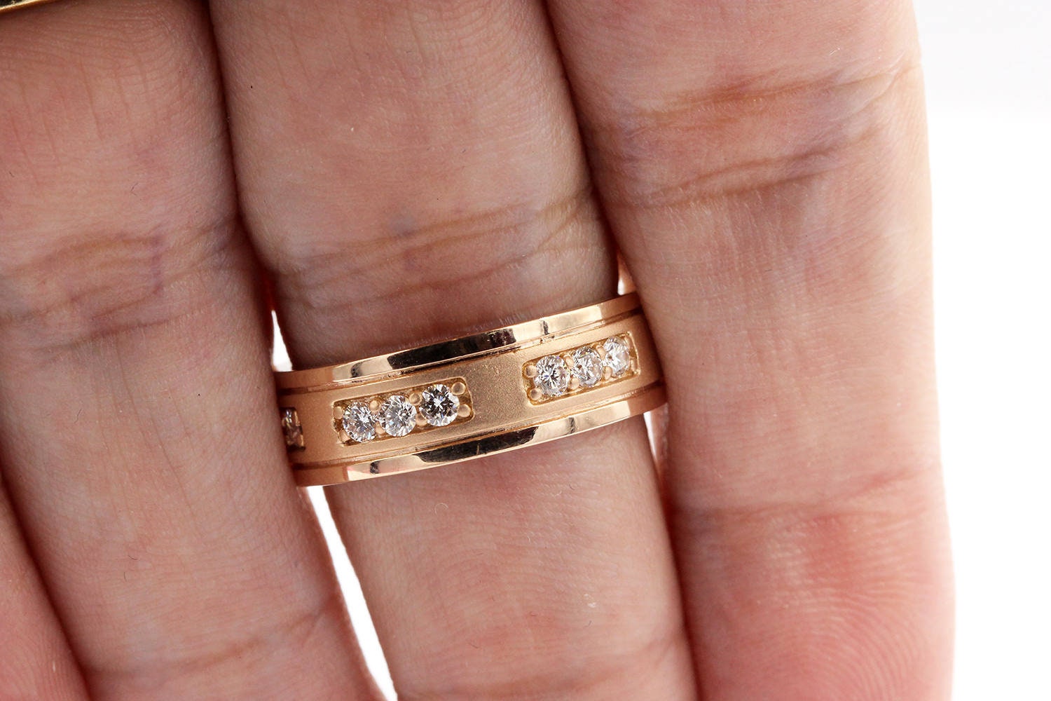 Forever Brilliance 0.75ct.tw 7mm Men Diamond Wedding Ring, Rose Gold ...