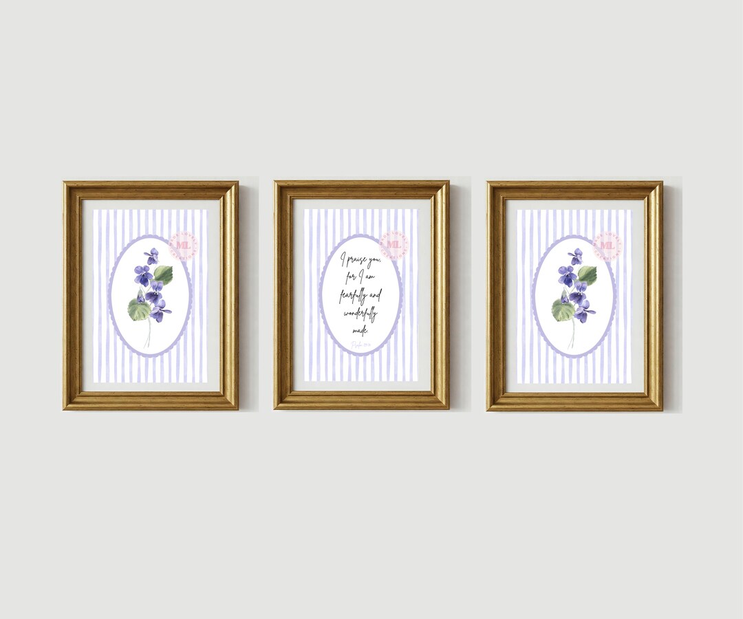 February Birth Month Flower With Bible Scripture Print, Violet ...