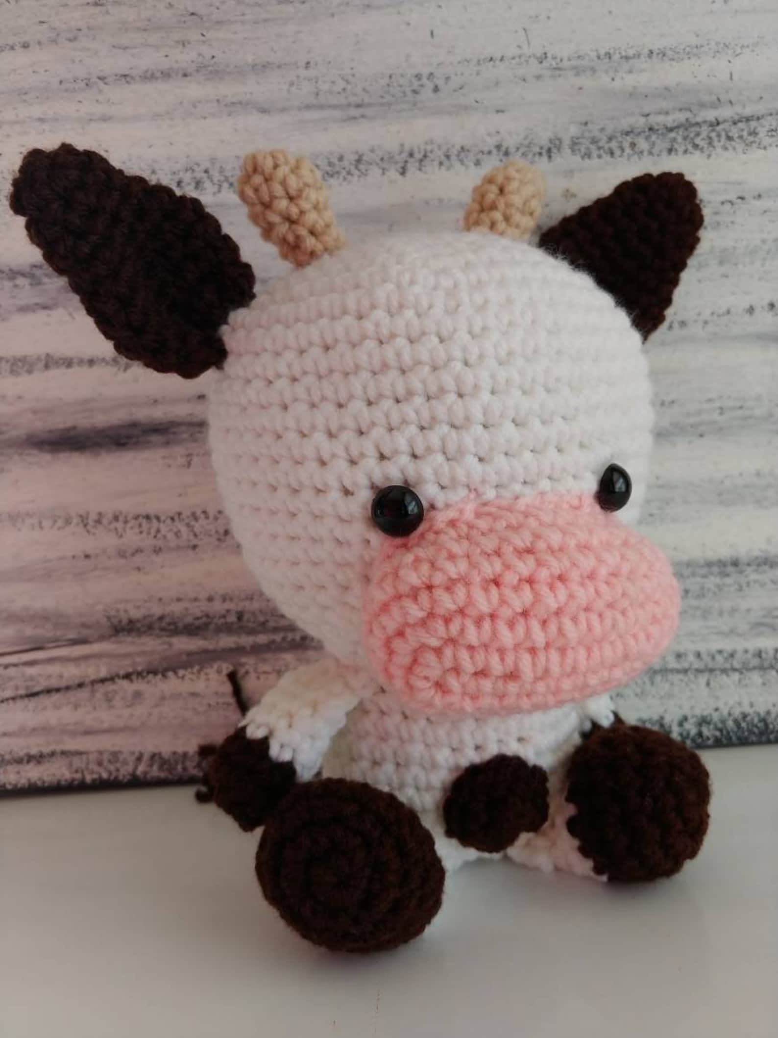 Crocheted Baby Cow Plush Crochet Stuffed Animal Calf Farm - Etsy Hong Kong