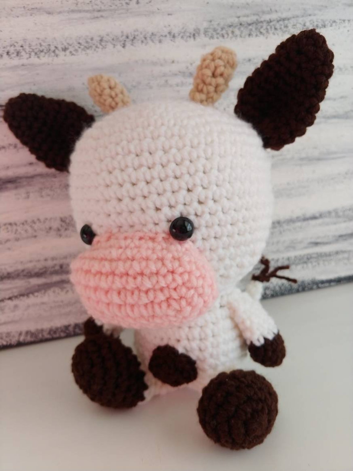 Crocheted Baby Cow Plush Crochet Stuffed Animal Calf Farm - Etsy Hong Kong