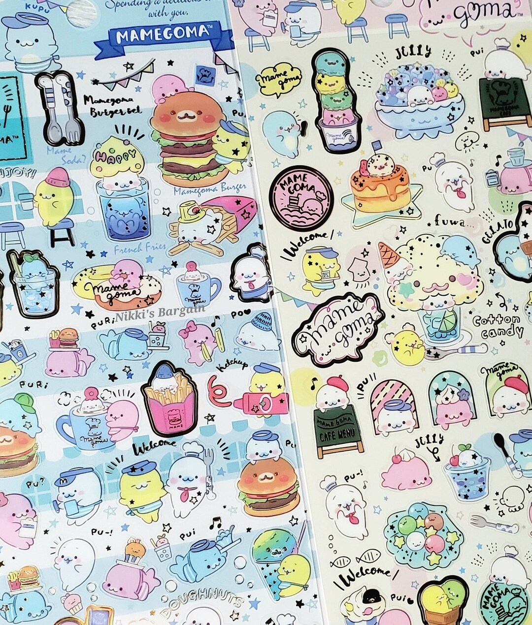 San-x Mamegoma Cafe Stickers Sticker Sheet LOT 2 Kawaii Food Japan ...