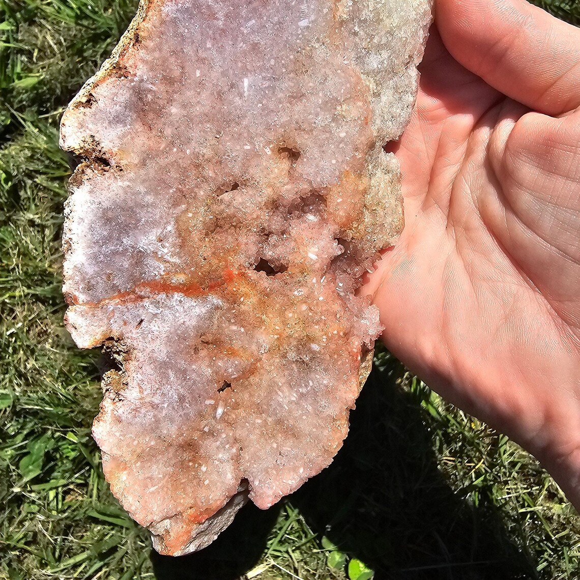 Large Pink Amethyst Slab Slice Crystals Minerals Druzy Cave Collectible ...
