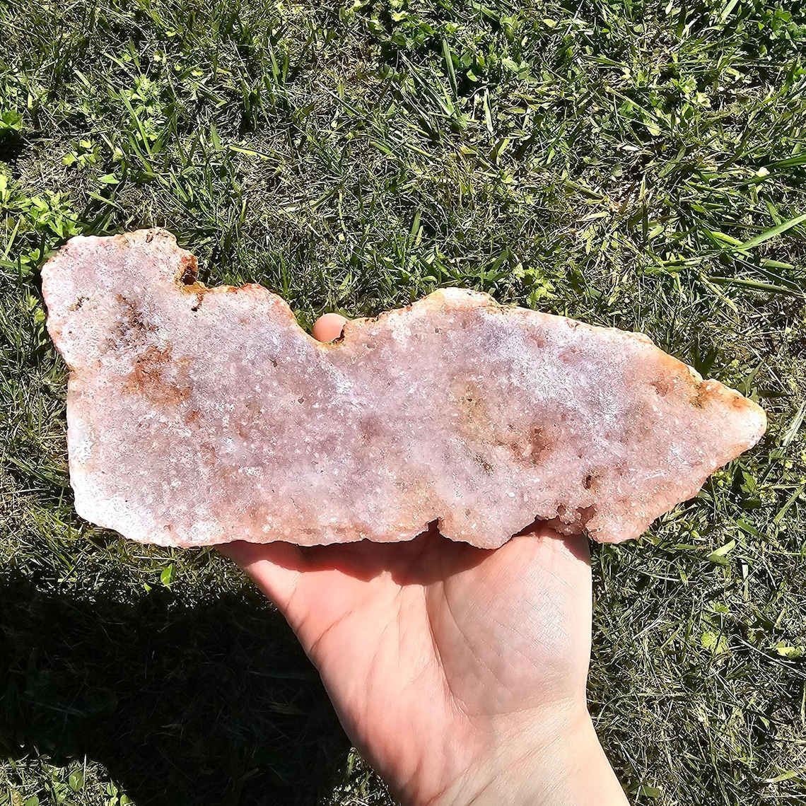 Large Pink Amethyst Slab Slice Crystals Minerals Druzy Cave Collectible ...